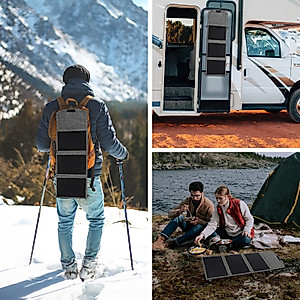 Foursun 21W Portable Solar Panel Charger,12V Foldable Solar Charger with QC3.0, PD 18W, IP67 Waterproof, Fast Charging for Smart Phones, Tablets, Power Banks, Battery Packs, etc.