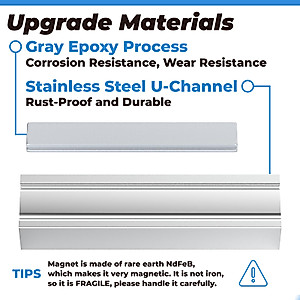 Shower Door Magnet - U Channel Door Frame with Metal Strike and Magnet for 1/8" 5/32" 3/16" and 1/4" Thick Swing Glass Shower Doors Shower Door Handles Shower Door Strike Jamb