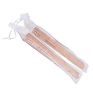 SL crafts Wooden Hand Fan Hand Held Folding Fan with Gift Bags Wedding Favors (Pack of 50)