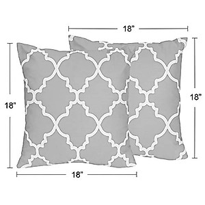 Sweet Jojo Designs Gray and White Trellis Decorative Accent Throw Pillows Set of 2