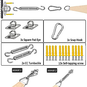 JLCP Garden Sun Sail Shade,4.5X4.5X4.5 Triangle Waterproof Sail Canopy with Fixing Kit 90% UV-Block Breathable Sun Shade for Patio/Lawn/Balcony/Swimming Pool/Playground,Light Brown