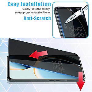 Anbzsign For OnePlus Nord N30 5G / Nord CE 3 Lite (2023) With [2 Pack] Camera Lens Protector and [2 Pack] Privacy Screen Protector, Anti-Spy 9H Hardness Tempered Glass.