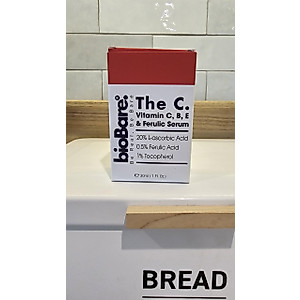 Vitamin C B E, and Ferulic Serum For Face By BioBare | 20% Pure Vitamin C W/Hyaluronic Acid | Helps Keep Skin Young, Moist, Bright & Glowing | Helps With Fine Lines, Wrinkles, Dark Spots | 1Fl Oz