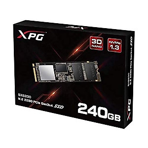 XPG SX8200 240GB 3D NAND NVMe Gen3x4 M.2 2280 Solid State Drive (ASX8200NP-240GT-C)