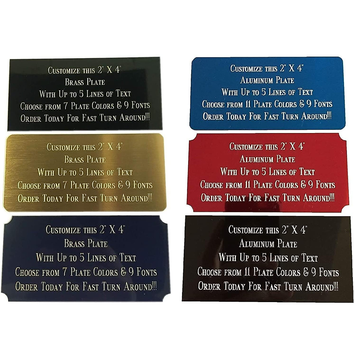 Custom Personalized Engraved Brass/Aluminum Name Plate Plaque Art Label Tag Gift Trophy 2x4 / 2x6 / 3x6 inch