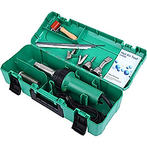 Iglobalbuy 1600W Hot Air Gas Plastic Welding Gun Welder with Speed Nozzles, Roller, Plastic Rod with Carrying Case