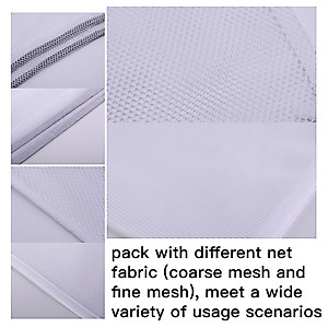 Kimmama XL Large Mesh Laundry, Heavy Duty Big Hole Coarse Mesh Bag with Drawstring Strap,24 x 36" White Travel Storage Bag for Clothes,Camping,Laundromat,Dorm,College,Carrying