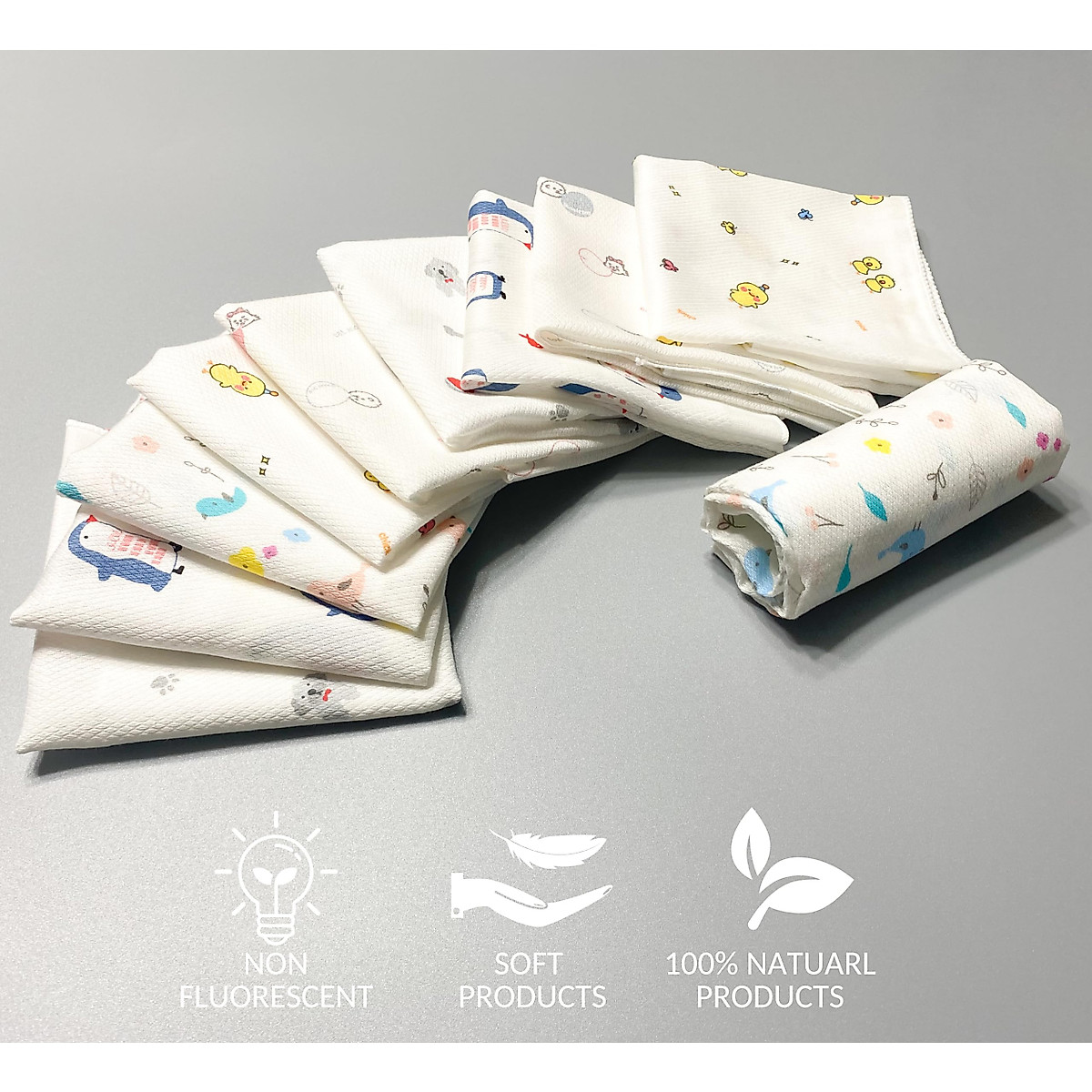 Arumary Cotton Baby, Kid and Women Handkerchief (White Baby)