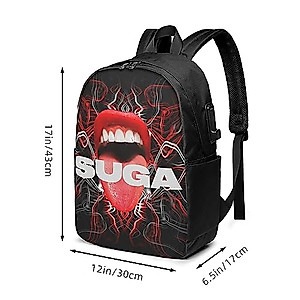 GADEKD Megan Singer Thee Rapper Stallion 17Inch Travel Laptop Backpack Durable Daypack with USB Charging Port Computer Bag Gifts for Men & Women