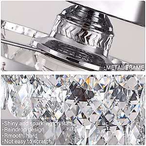 Luupyia Mini Crystal Chandelier Ceiling Light Small, Modern Crystal Ceiling Light for Hallway Ceiling Light Fixtures Flush Mount Silver Crystal Chandelier for Bedroom Hall Living Room Hallway