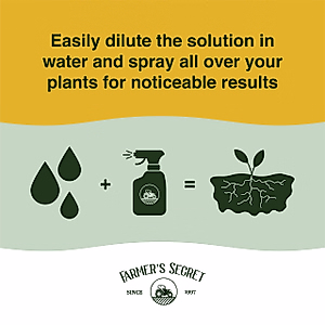 Farmer’s Secret Soil Revitalizer (8oz) - Organic (OMRI Listed) Soil Microbe Booster - Liquid Compost Soil Amendment - Great for Spring Application - Activated Humic Acid