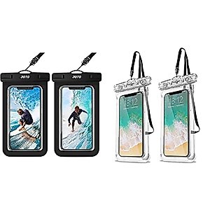 JOTO [2 Pack Universal Waterproof Pouch Cellphone Dry Bag Case Bundle with ProCase [2 Pack] Universal Waterproof Case for Phones up to 7"