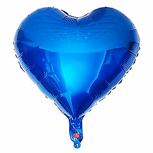 10Pcs Blue Foil Heart Shaped Balloons 18 Inch Heart Mylar Balloons For Baby Shower Wedding Valentine Decorations Love Balloons Party Decorations