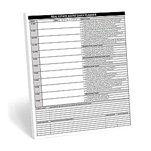 Real Estate Agent Supplies - Daily Planner Task List Notepad. Simple one page document with calendar, task lists, call and mileage log. Keep organized & focused on selling real estate. 8.5 X 11