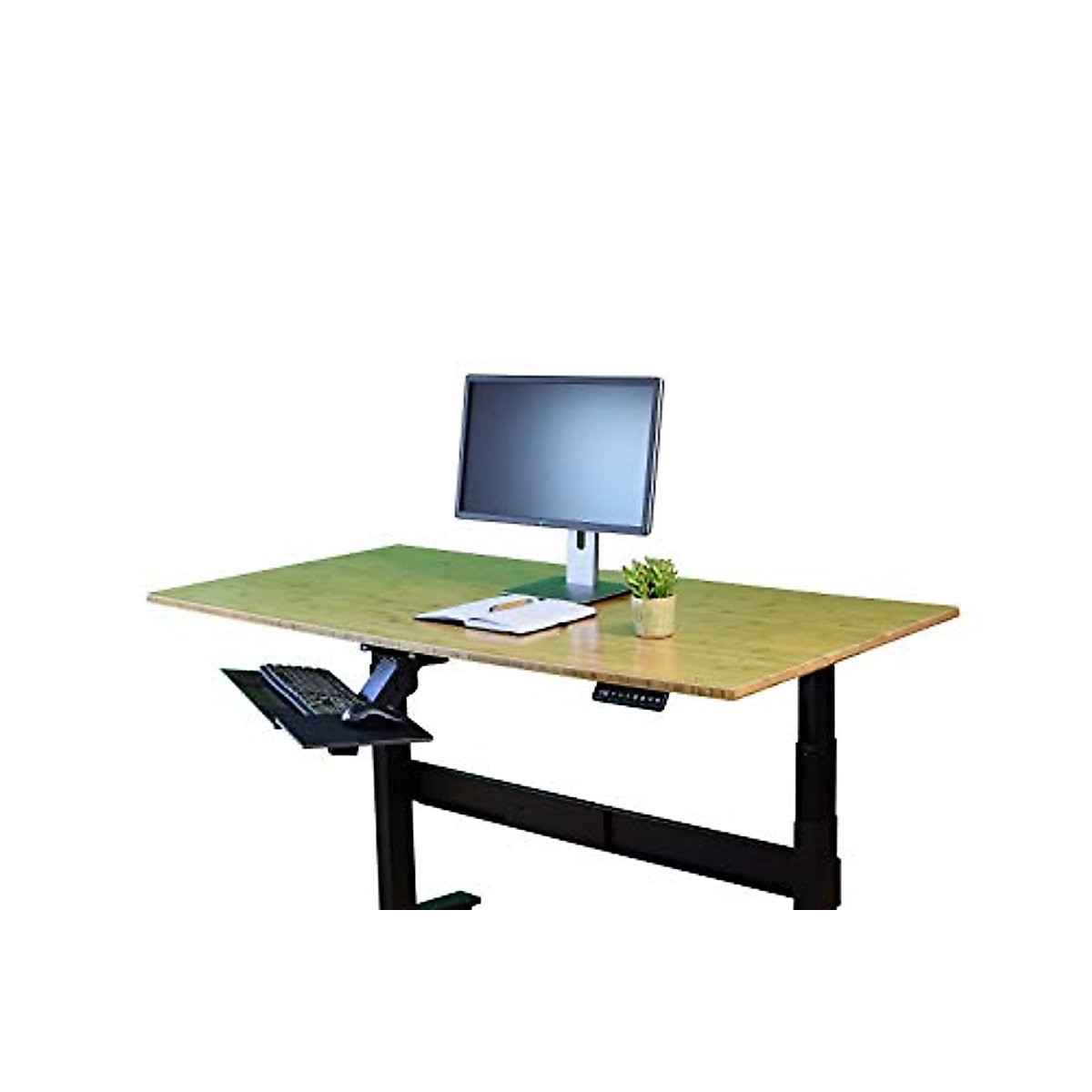 KT1 Ergonomic Under-Desk Computer Keyboard Tray adjustable height angle negative tilt sliding pull out platform swivels 360 slides office products furniture desktop accessories with mouse pad black