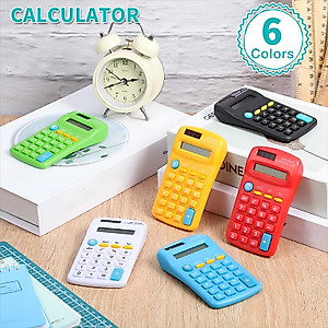 30 Pack Pocket Calculator Small Battery Powered Calculator Bulk Mini Size 4 Function Calculator Hand Held Basic Calculator for Students Kids School Home Office (Green, White, Red, Yellow, Blue, Black)