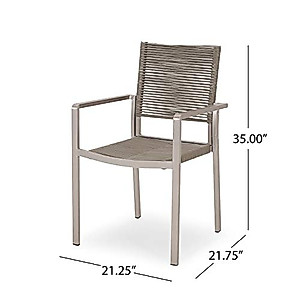 Christopher Knight Home Quay Dining Sets, Gray + Silver + Taupe