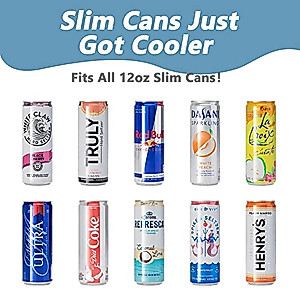 Slim Can Cooler for 12 Oz Skinny Can, Regular Can Double Walled Stainless Steel Vacuum Beverage Can Insulator for Hot and Cold Drinks