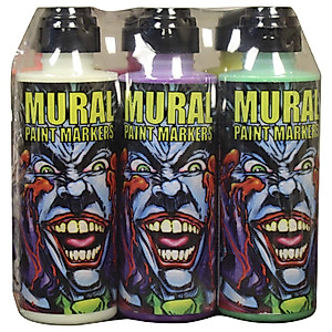 Mural Paint Markers CHROMA 4 OZ Assorted NEON Glow Set of 6