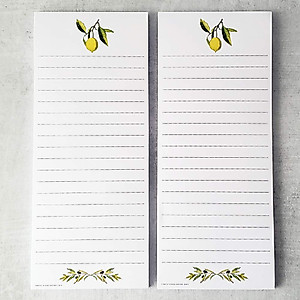Lemon and Olive Branch Refrigerator Notepads - Set of 2 Pads