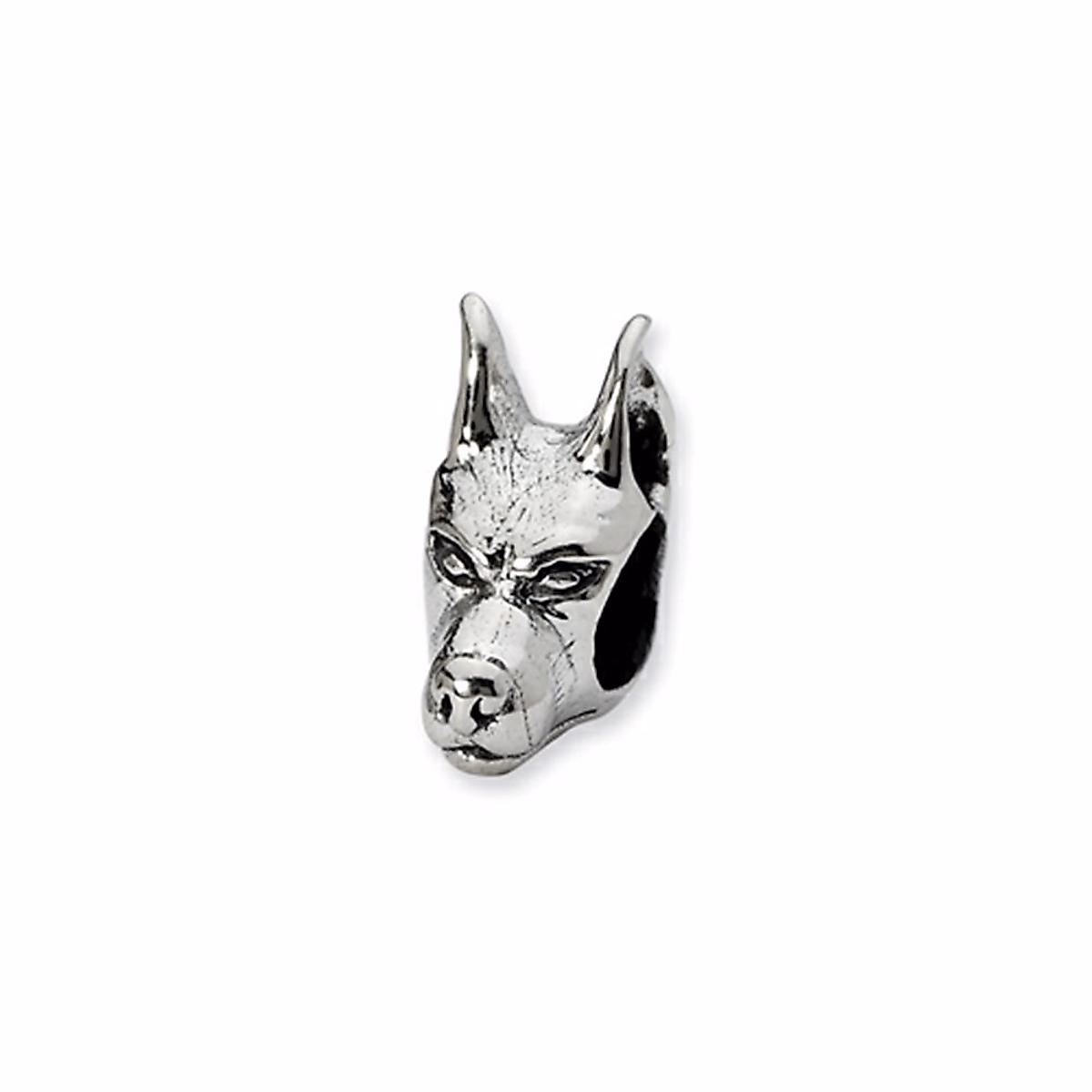Reflections Sterling Silver Doberman Pinscher Head Bead/Charm