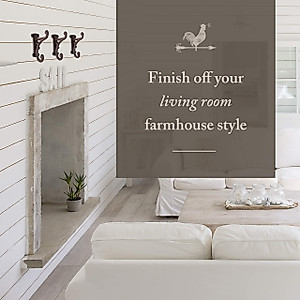 Rustic Cast Iron Coat Hooks (3 Pack) Rustic Dark Brown, Wall Mounted, Farmhouse Decorative, Heavy Duty Wall Hooks for Hanging Coats, Hats, Towels (Mounting Hardware Included)