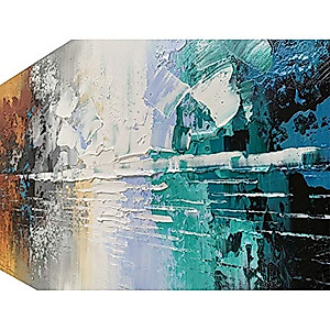 Hand Painted Oil Painting on Canvas Lake Landscape Wall Art Modern Abstract Home Decor