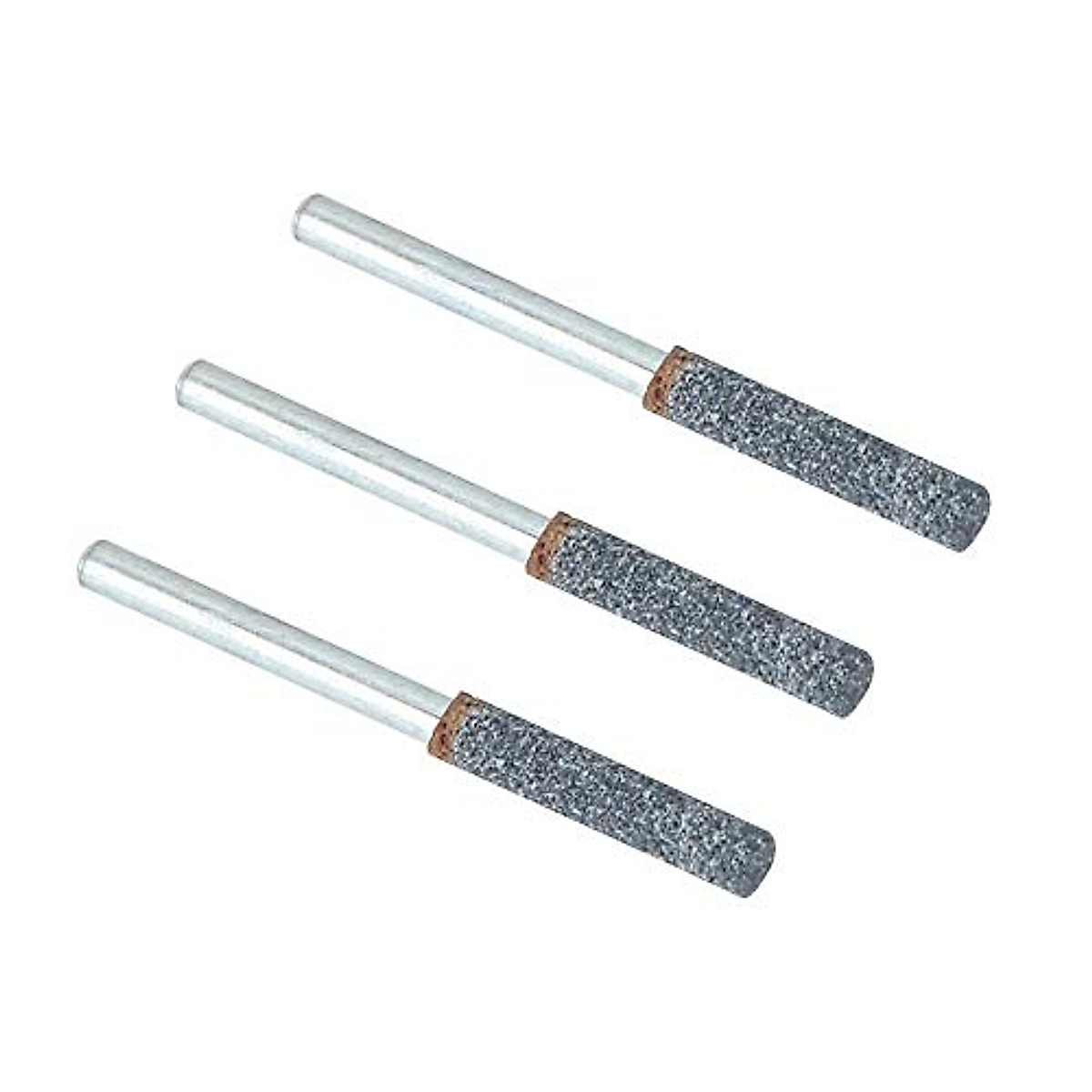 FAMKIT 3Pcs Grinding Stone Set 4mm 5/32in Diamond Chainsaw Sharpener Burr Stone File Sharpening Tool for Rotating Tool