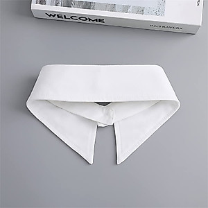DNLKWGO Pointed Fake Collar Blouse - Detachable False Collar for Women Shirt - White