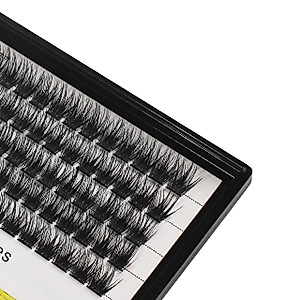 Bodermincer 120 Clusters 10mm+12mm/12mm+14mm/14mm+16mm Mixed Wide Cluster False Eyelash Individual Cluster EyeLashes Grafting Fake False Eyelashes Eyelash Extension (Black 12mm+14mm Mixed)