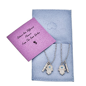 Hamsa Hand Necklaces Evil Eye Necklaces Sisters Necklaces God Protection Big Sister Little Sister