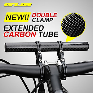 GUB 31.8MM Double Clamp Carbon Fiber Super Long Bike Bicycle Handlebar Extender Extension Light Lamp Computer Phone Mount Bracket Stand Holder