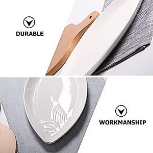 Cabilock 1pc Restaurant Meat Hotel Household Salad Dishes Pizza Platters, Supplies Sushi, Display Server Platters Food Cocktail Dish Shape Ceramics Fish, Serving Arge Birthday Trays Coffee