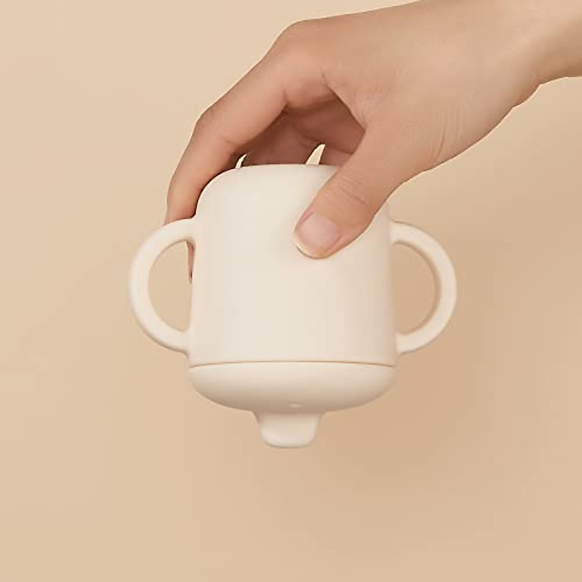 6 Months+ Sippy Cups with Handles,Silicone Sippy Cups Leak Proof 5oz,No Spill Sippy cups for Toddlers (Milk)