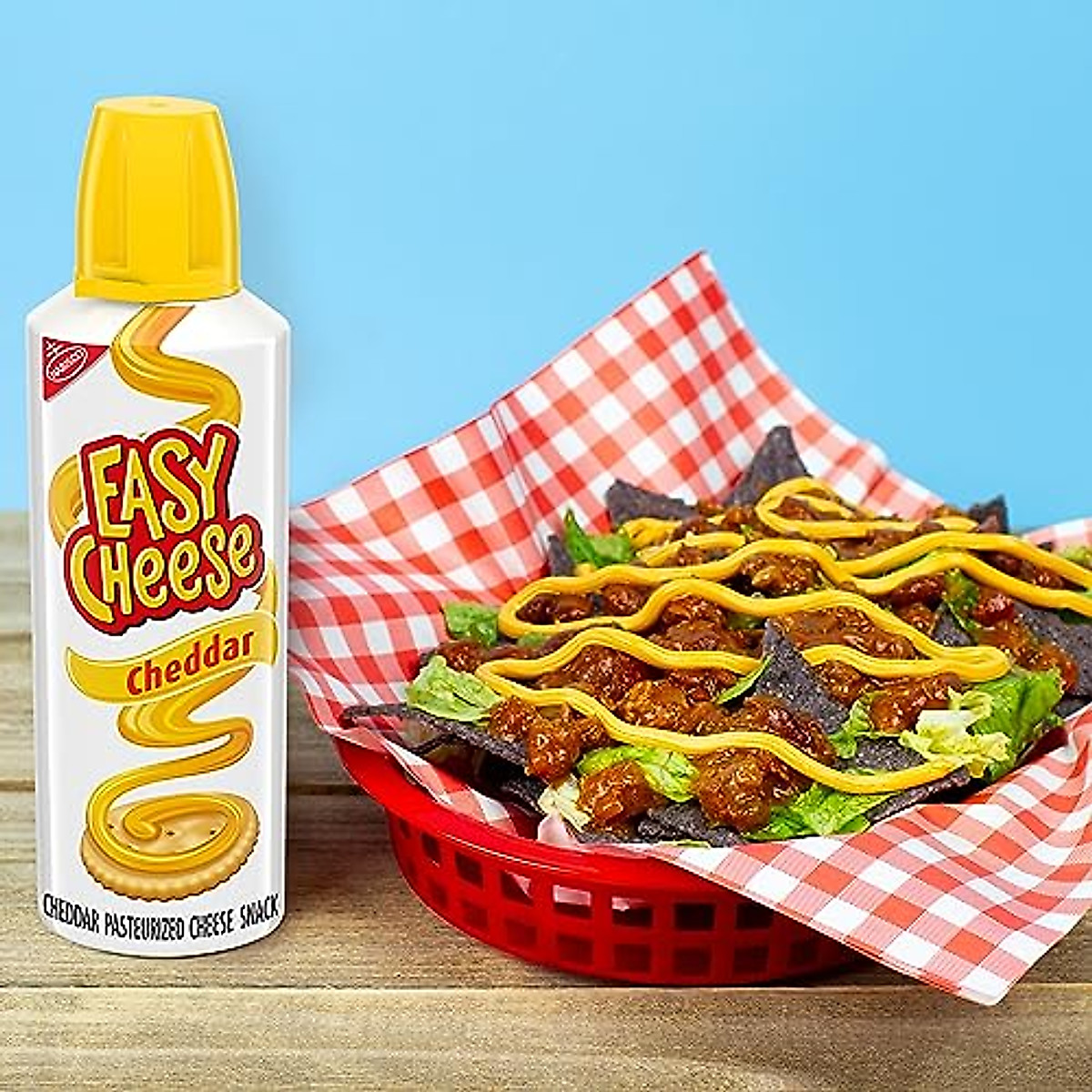 Easy Cheese Cheddar Cheese Snack, 12 - 8 oz Cans