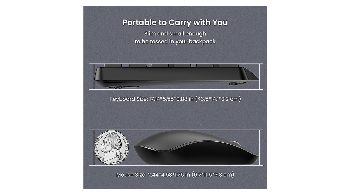 Wireless Keyboard And Mouse Combo Ponvit 2 4g Usb Full Sized Keyboard Mouse 3 Level Dpi