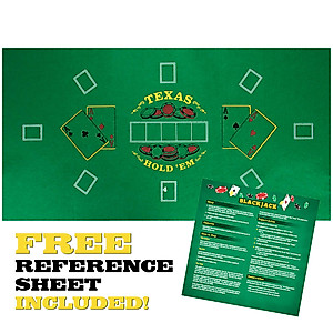 Double-Sided Poker Table & Blackjack Casino Mini Felt | Convenient, Space-Saving 36" x 18" Roll-up Casino Gambling Tabletop Mat | Smooth 2mm for Coffee Table Texas Hold 'Em & Blackjack Card Games