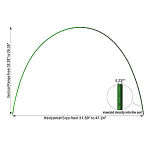 Garden Hoops for Raised Beds Hoop House Greenhouse Super Hoops for Garden Netting Garden Hoops for Row Cover Hoops for Garden Beds Fiberglass 6.56ft 6pack ONE Piece Design