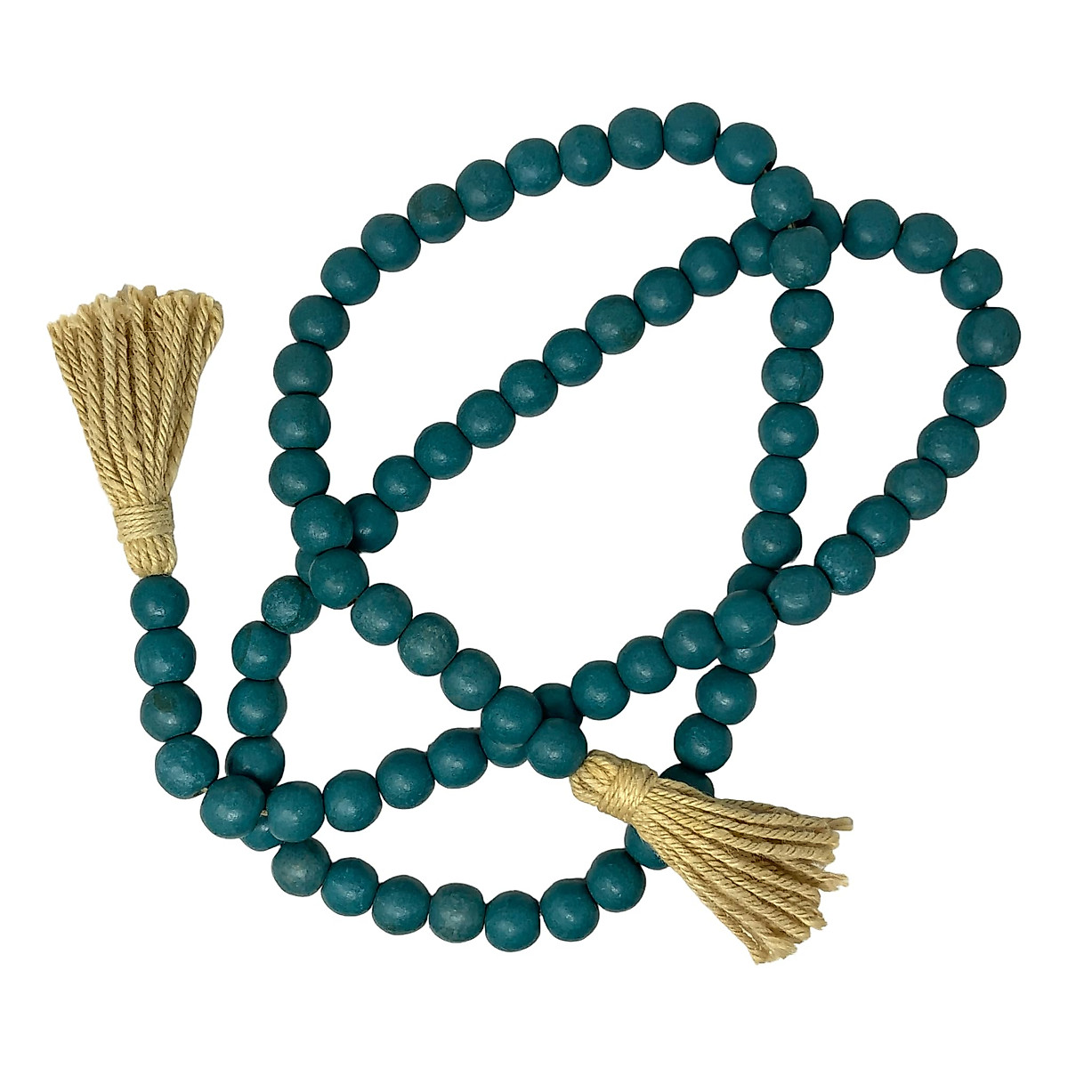 MMI Decor/Boho Wood Beads Garland with Tassels / 90” / Seasonal/Shelf décor/Coffee Table décor/Fall Decor/Farmhouse/Halloween/Drapery tie Back /