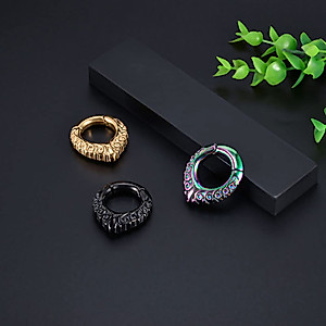 ERKUOO 2 PC Ear Hangers Gauges Stainless Steel Ear Weights Expander Dangle Ear Tunnels Plugs Stretcher Body Piercing Jewelry 2g(6mm)