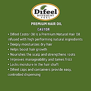 Difeel Premium 99% Natural Castor Hair Oil 7.1 Ounce - Natural Castor Oil for Hair Growth