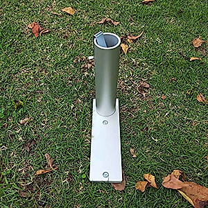FFfeily Umbrella Holder Ground Garden Grass Umbrella Anchor for Pole Diameter Below 3cm/1.18inch Silver Aluminum Alloy Patio Umbrella Stand Stake