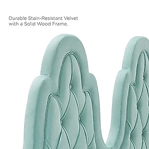 Modway Augustine Tufted Performance Velvet Headboard, Full/Queen, Mint