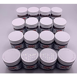 Mini Nutella Jars, 16 Pack of 0.88oz Glass Nutella Mini Jars by Snackivore. Single Serve Nutella.