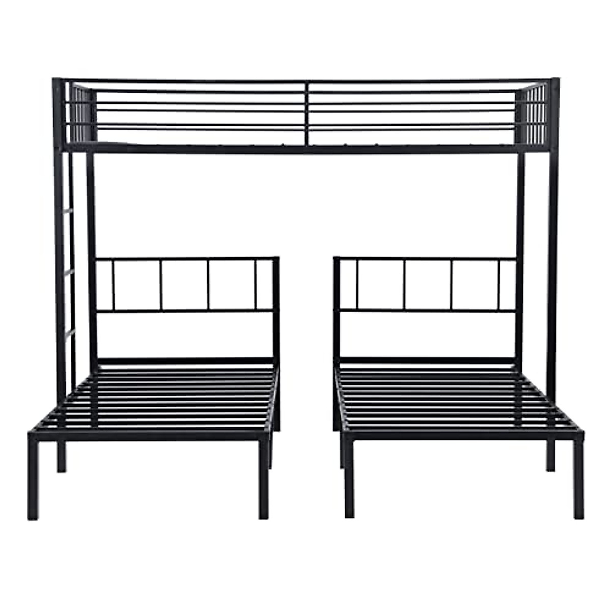EMKK Metal Triple Bunk Bed for Kids,Twin-Over-Twin-Over-Twin Bunkbeds with Ladder and Safety Guardrails for Kids/Teen/Adults Bedroom,No Box Spring Needed