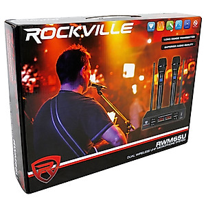 Rockville RPG2X10 Powered Bluetooth Mixer+(2) 10" Speakers+Stands+Wireless Mics