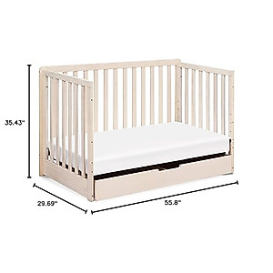 Carter's by DaVinci Colby 4-in-1 Convertible Crib with Trundle Drawer in Washed Natural, Greenguard Gold Certified, Undercrib Storage