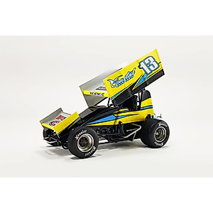 ModelToyCars 2022 Winged Sprint Car, #13 Justin Peck - Acme A1822007-1/18 Scale Diecast Car