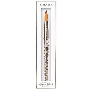 KIARA SKY Black Crystal Acrylic Nail Brush - Professional Nail Tool - Nail Kolinsky Brush - 100% Kolinsky Hand Crafted Nail Tools - Long Lasting Nail Acrylic Brush, #16