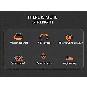 Chuang Gaming KU20 Mechnical Gaming Keyboard, RGB Backlit Wired Keyboard with Blue Switches & ABS Keycaps, Splash-Proof Function with Ergonomic Design, Black